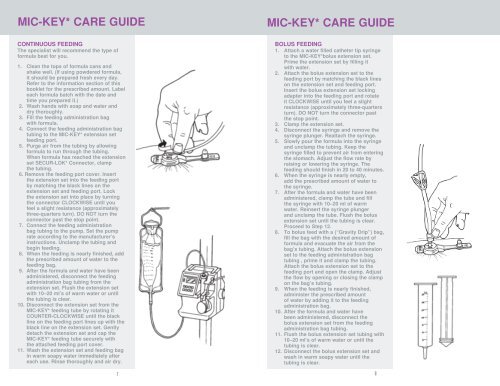 MIC-KEY* CARE GUIDE MIC-K