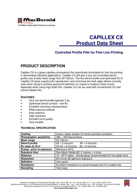 Capillex CX-PDS-English (.PDF) - MacDermid Autotype
