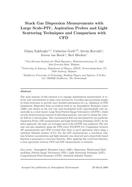 Stack Gas Dispersion Measurements with Large Scale-PIV ...