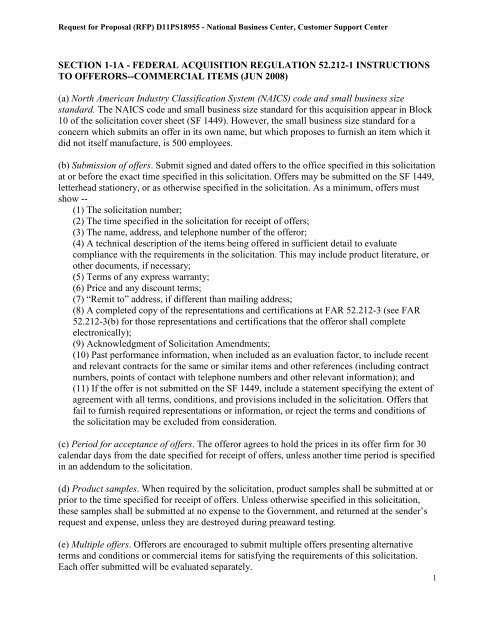 SECTION 1-1A - FEDERAL ACQUISITION ... - IDEAS-EC