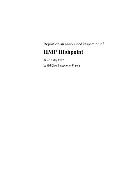 Report on an announced inspection of HMP Highpoint