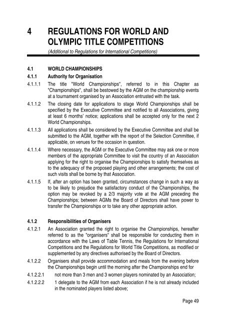 4: Regulations for World and Olympic Title Competitions - ITTF