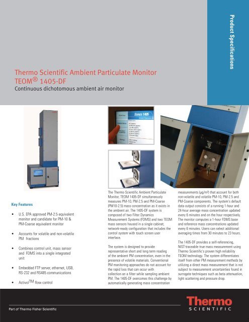 Model 1405-DF Datasheet - Thermo Scientific