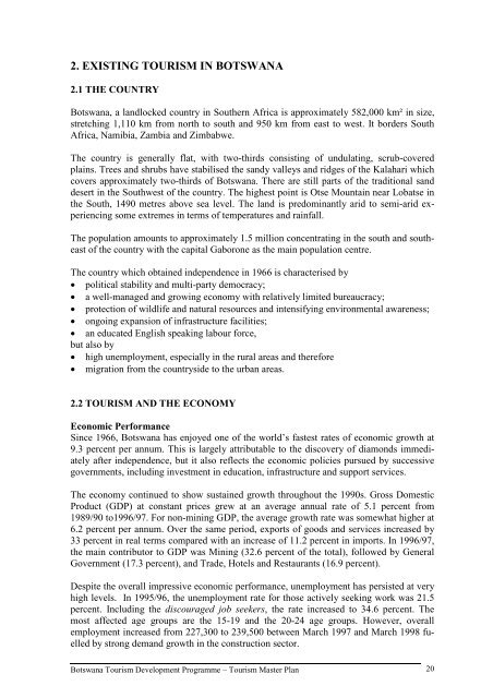 The Tourism Master Plan s