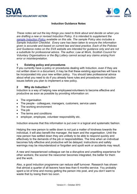 duction guidance notes - Supporting Voluntary Action - Scottish ...