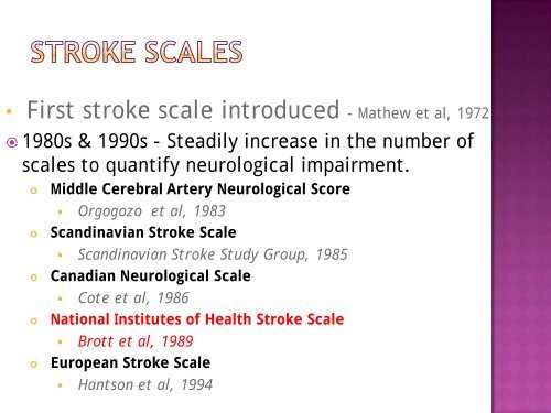 First stroke scale in