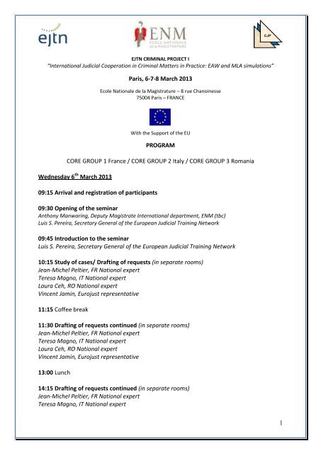 DRAFT PROGRAM - EJTN