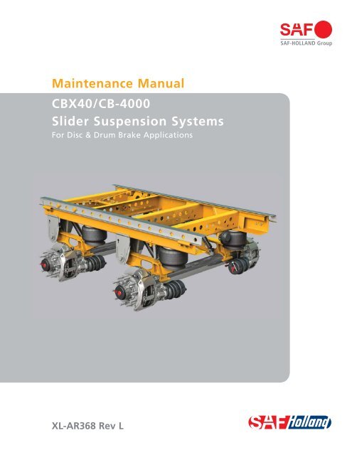 Maintenance Manual CBX40/CB-4000 Slider ... - SAF-Holland