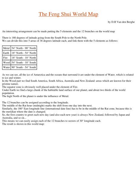 The Feng Shui World Map - Four Pillars & Feng Shui