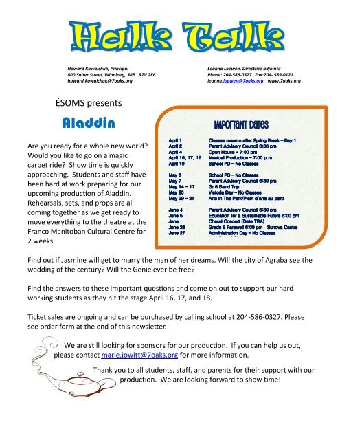 april 2013 - Seven Oaks School Division