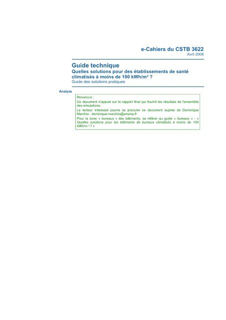 Guide technique du CSTB - Centre hospitalier Esquirol