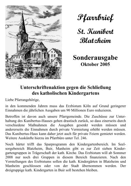Pfarrbrief - Kerpen-Blatzheim