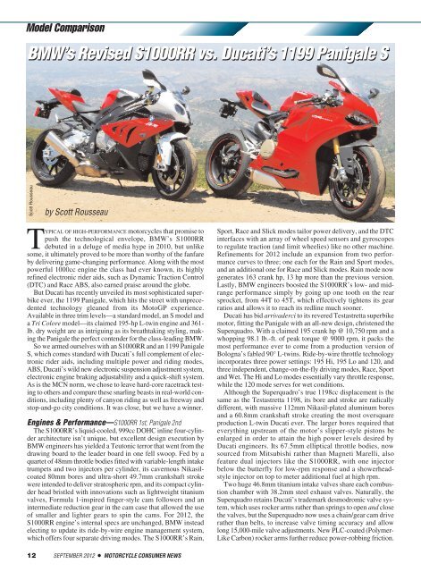 Model Comparison - Motorcycle Consumer News