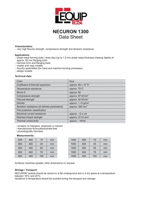 data sheet (pdf format) - Equip-Test