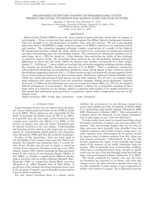 mid-infrared extinction mapping of infrared dark clouds
