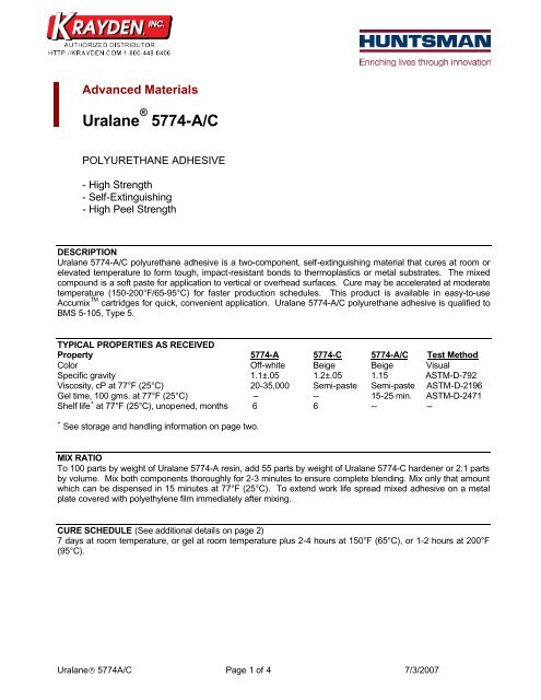 Uralane 5774-A/C - Krayden, Inc.