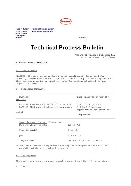 Technical Process Bulletin - ABLE Aerospace Adhesives