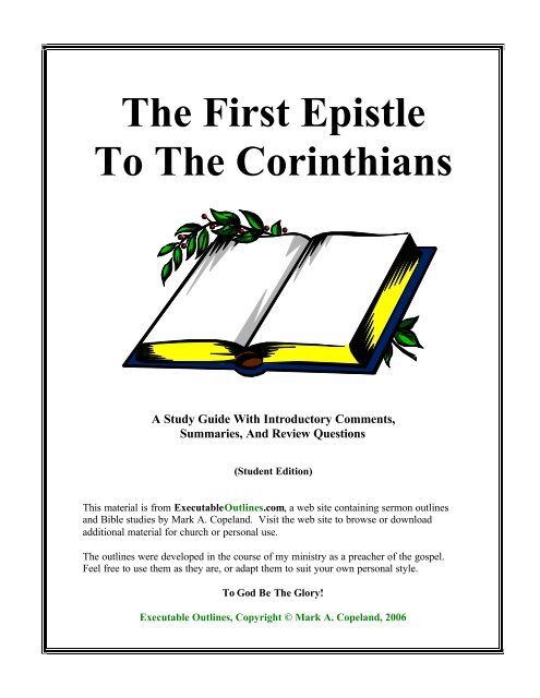 1st Corinthians - Study Guide - Executable Outlines