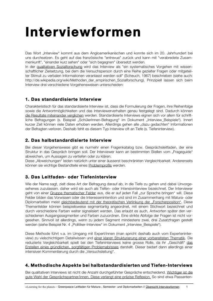 Interviewformen Magazine