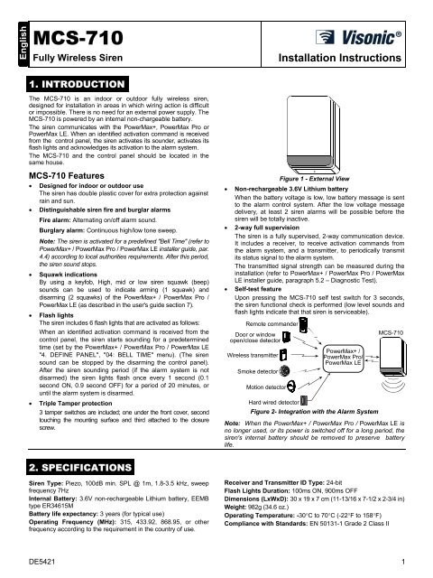 MCS-710 Instructions - SD Fire Alarms