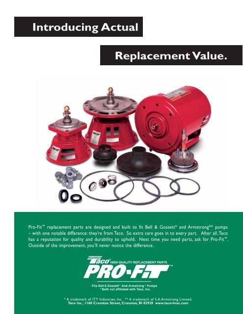 Introducing Actual Replacement Value. - Taco-Hvac