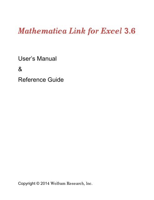 Bringing the Power of Mathematica to Excel - Wolfram Research