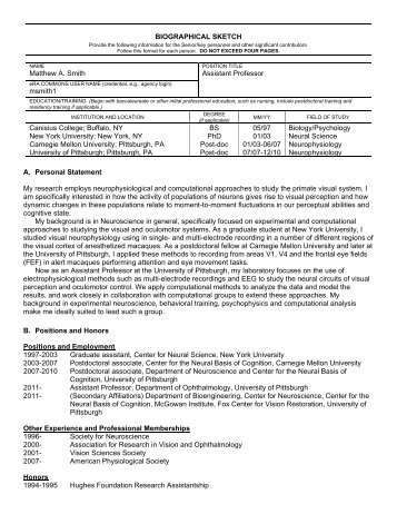 NIH biosketch example