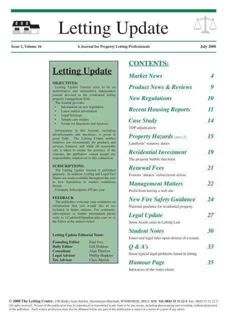The Letting Update Journal - LetLink