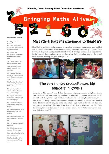 Maths Newsletter September2012 - Wembley Downs Primary School