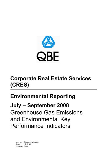 Download the Q3 2008 Environmental Report - QBE