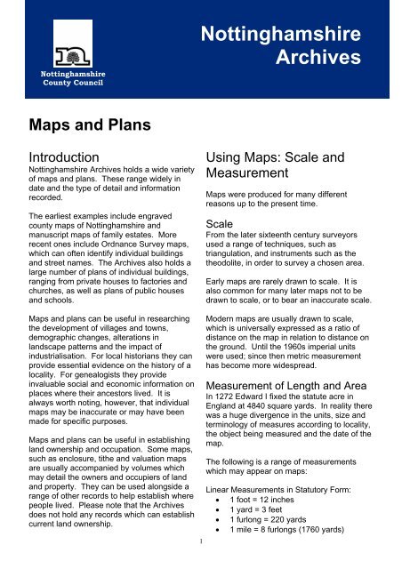Maps and Plans [PDF 308KB] - Nottinghamshire County Council