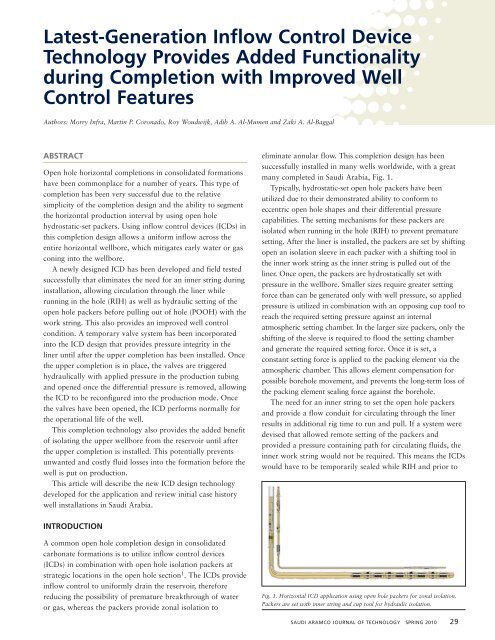 Latest-Generation Inflow Control Device Technology ... - Saudi Aramco