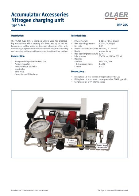 OSP 765 SLG 4 - Olaer AG