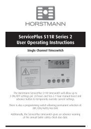 Horstmann 425 range Installation Instructions
