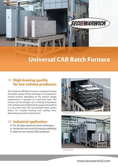Universal CAB Batch Furnace - Seco-Warwick