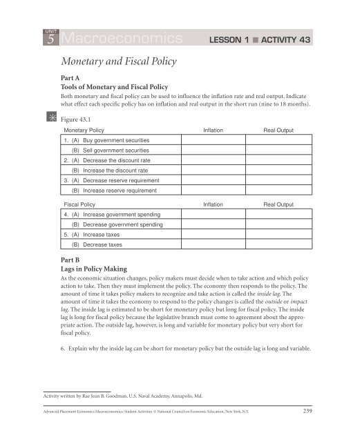 Unit 5 Lesson 1 - Activity 43 - Monetary Fiscal Policy.pdf