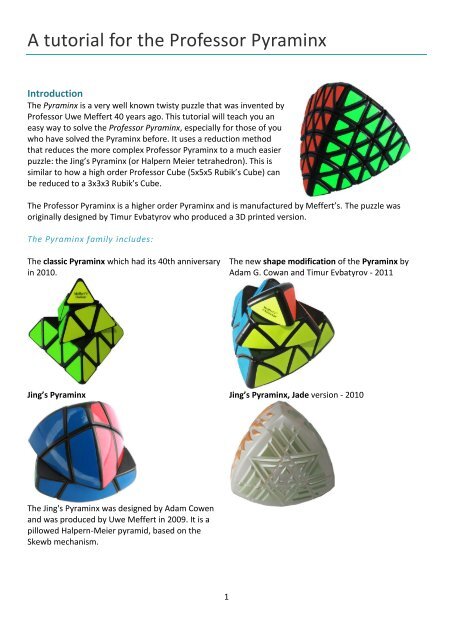 A tutorial for the Professor Pyraminx - Meffert's