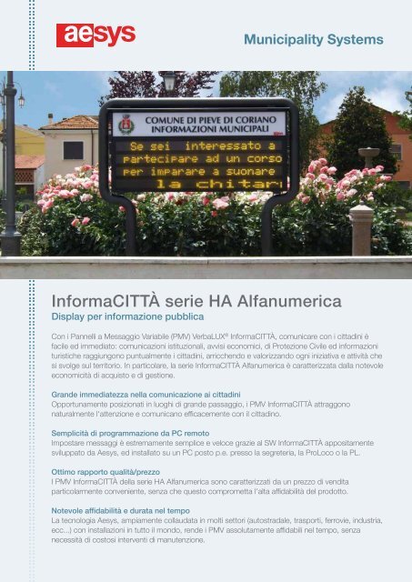 InformaCIttÃ serie HA Alfanumerica - Aesys