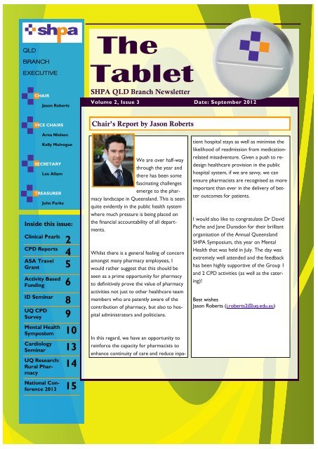 September 2012 - The Society of Hospital Pharmacists of Australia