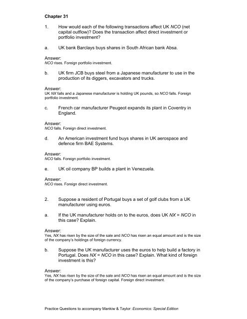 Chapter 31 Questions and answers