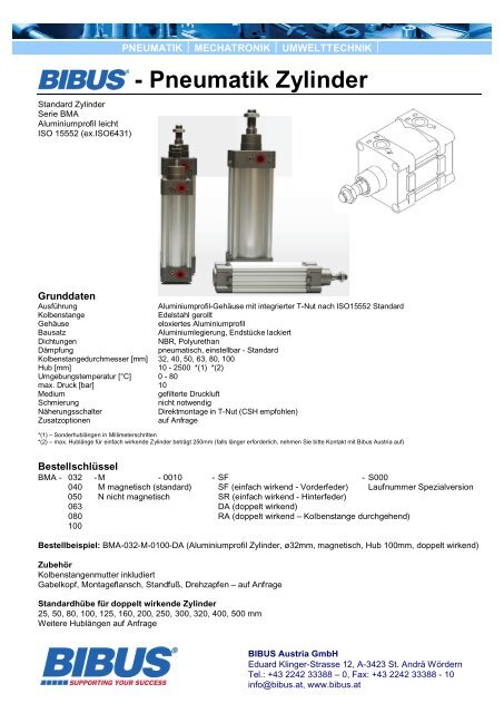 - Pneumatik Zylinder - BIBUS Austria