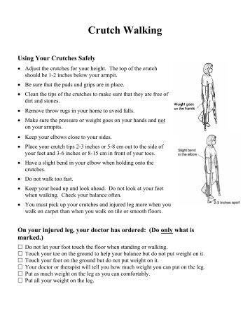 Walking with crutches, Instructions for patients - YTHS