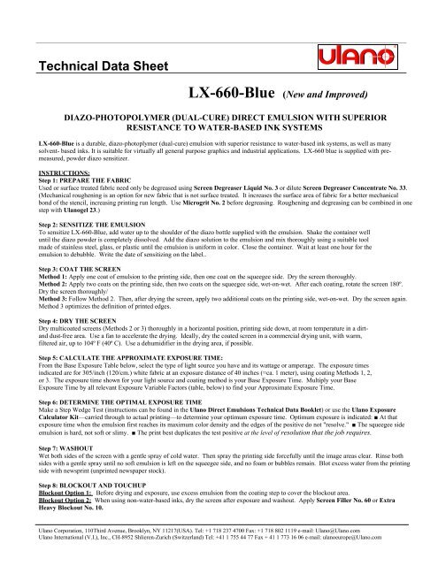 Tech Data Sheet Blue