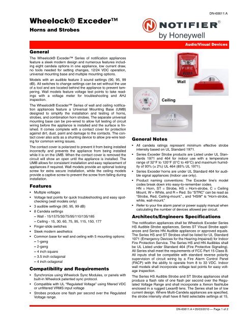 WheelockÂ® Excederâ ¢ - Notifier