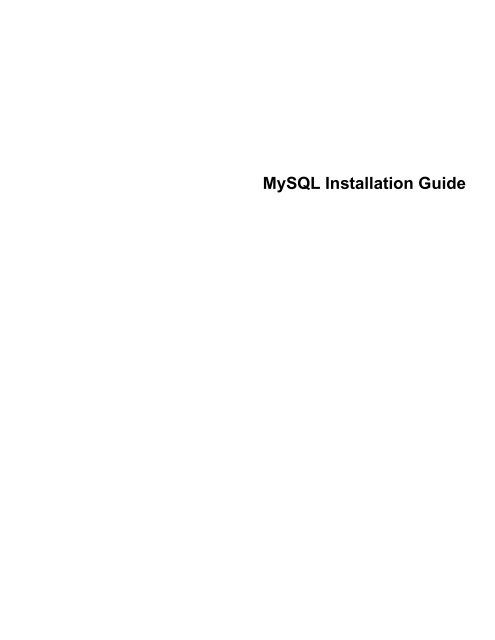 Mysql Installation Guide Download Mysql