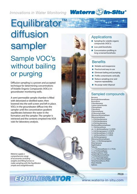 Equilibratorâ ¢ diffusion sampler - Waterra-In-Situ