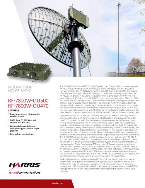 RF-7800W-OU500 RF-7800W-OU470 - Harris Corporation