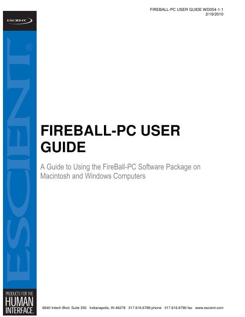 Fireball-PC User's Manual - Escient