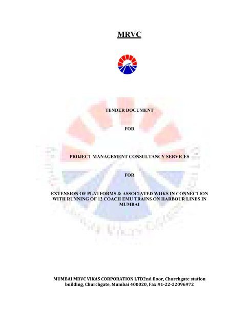 tender document for project management consultancy services for ...