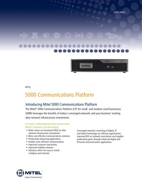 Mitel 5000 Communications Platform Data Sheet